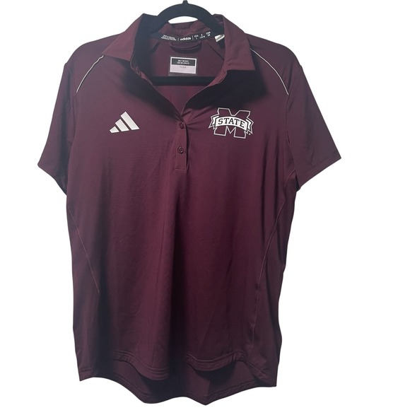 adidas | Tops | Adidas Mississippi State Bulldogs Polo Shirt Womens ...